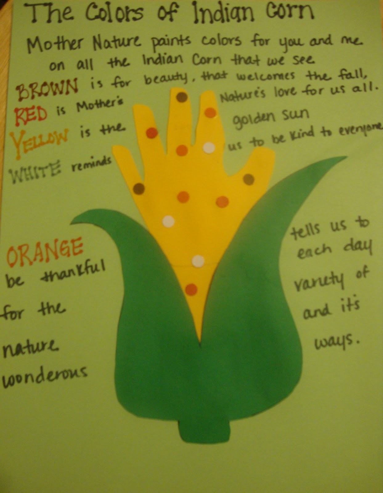 Only The Young: CRAFTY DAYS! Handprint Indian Corn