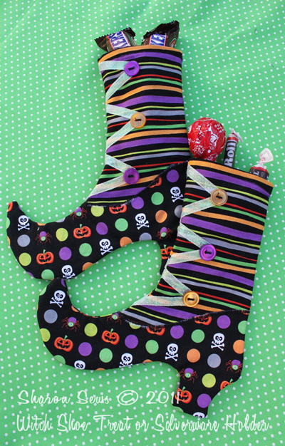 Tutorial: Sew Halloween Witch Boot Treat Bags or Silverware Holders