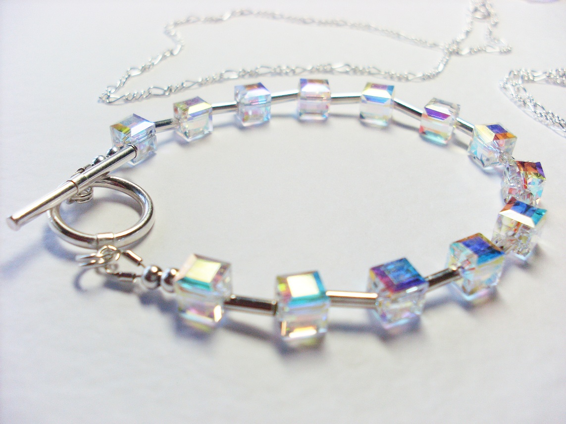 LEA Handcrafted Wedding Stationery & Jewellery: Clear AB Swarovski Cube ...