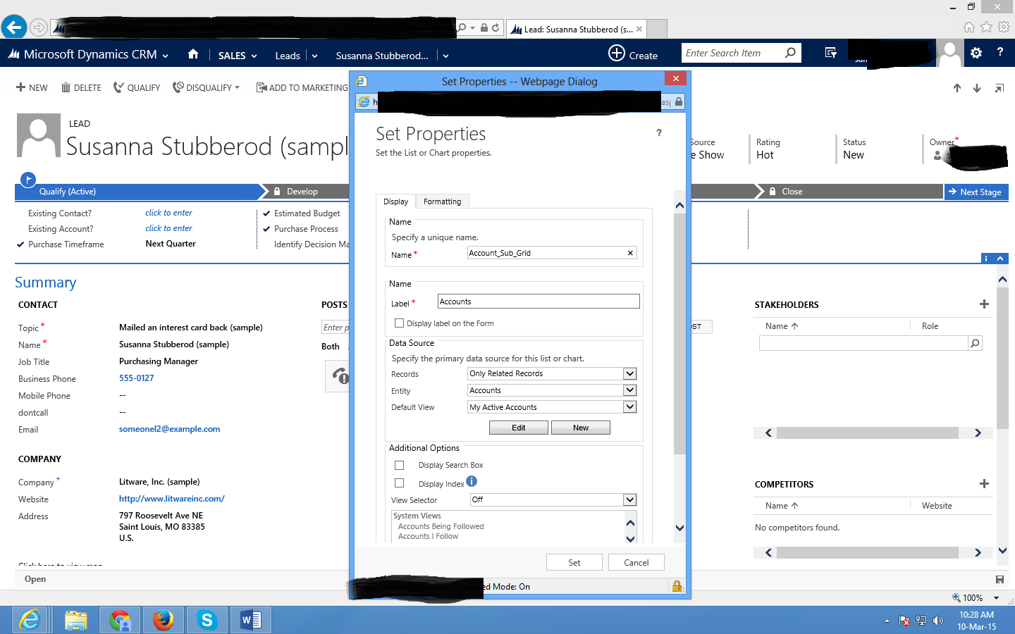 Filtering the sub grid records in dynamics CRM | MS CRM ~ MS CRM