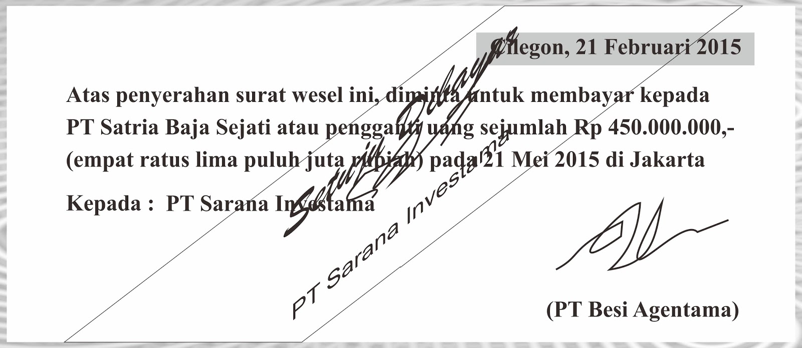 Contoh Wesel dan Promises ~ Ekonomi Syari'ah