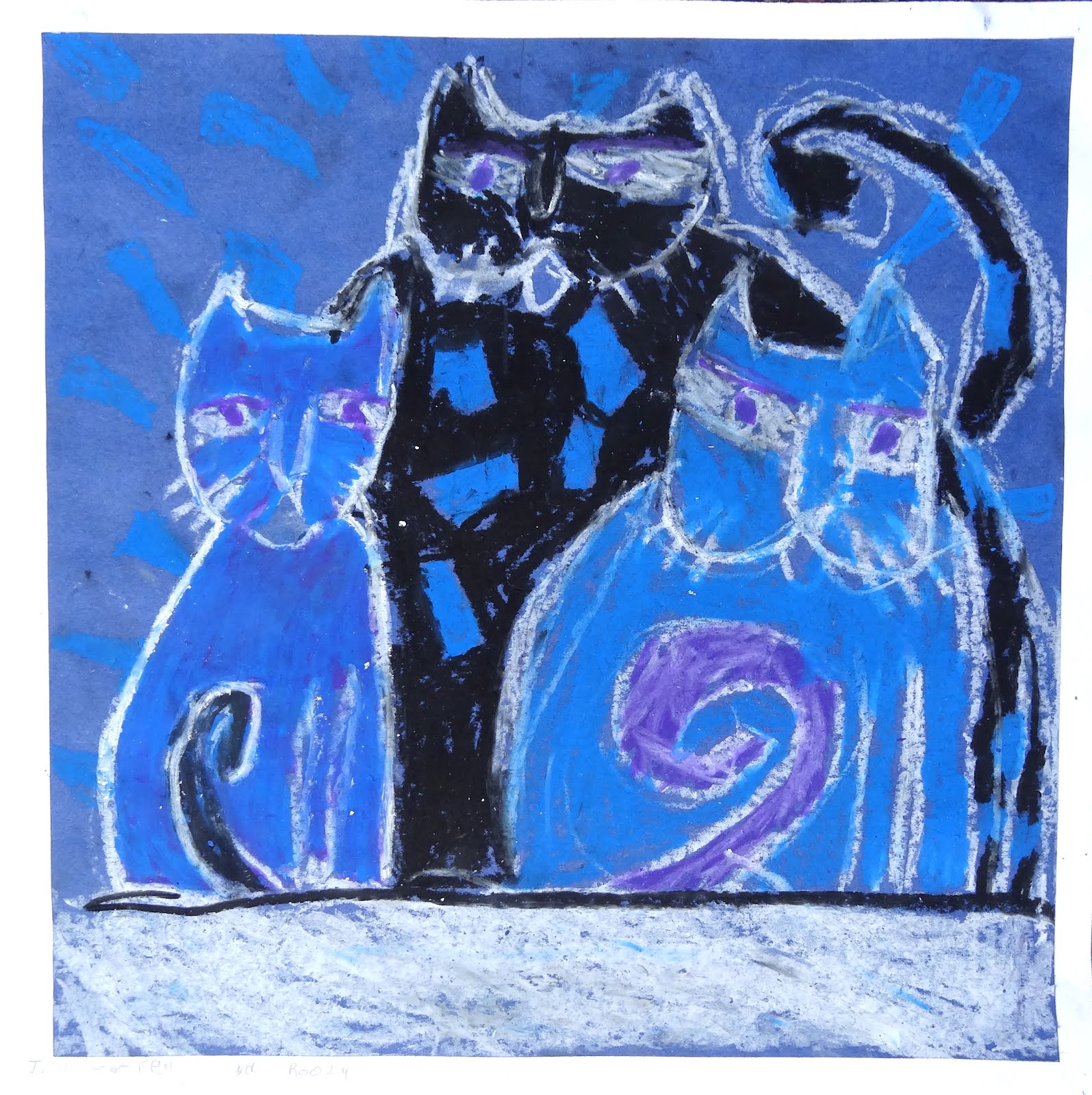 RL Arts: Laurel Burch #3 Indigo Cats