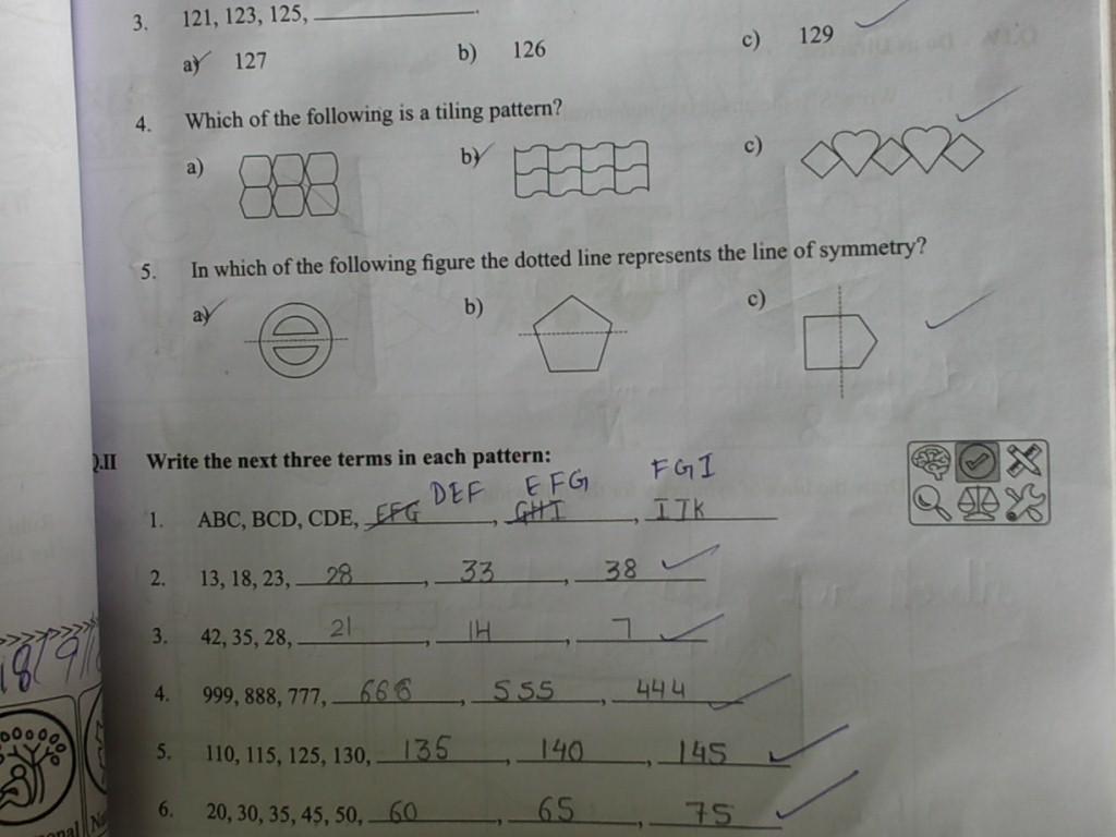 Grade-3rd Sub-Maths Ch.Pattern and Symmetry (WB)