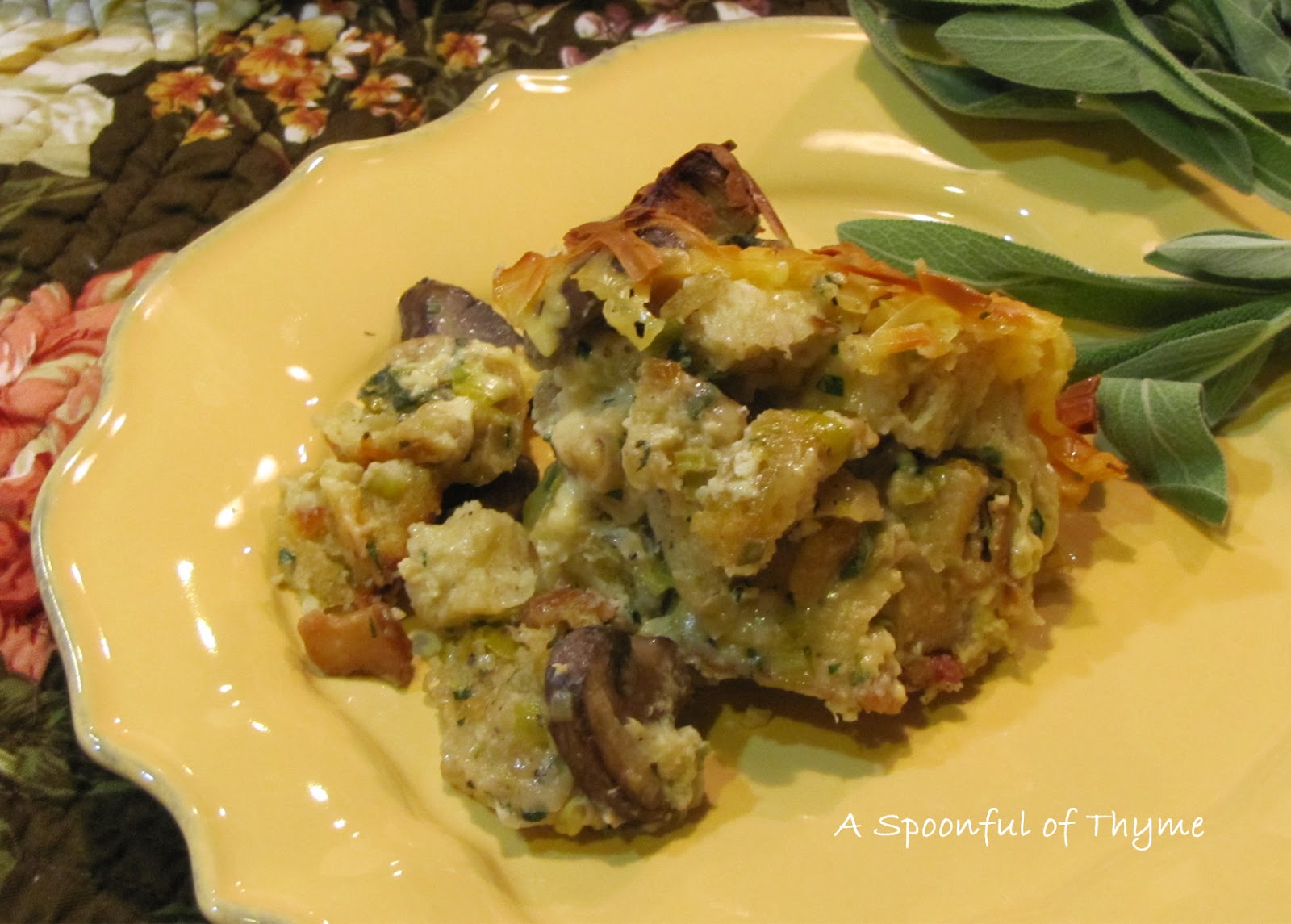 Mushroom And Leek Bread Puddingdressing