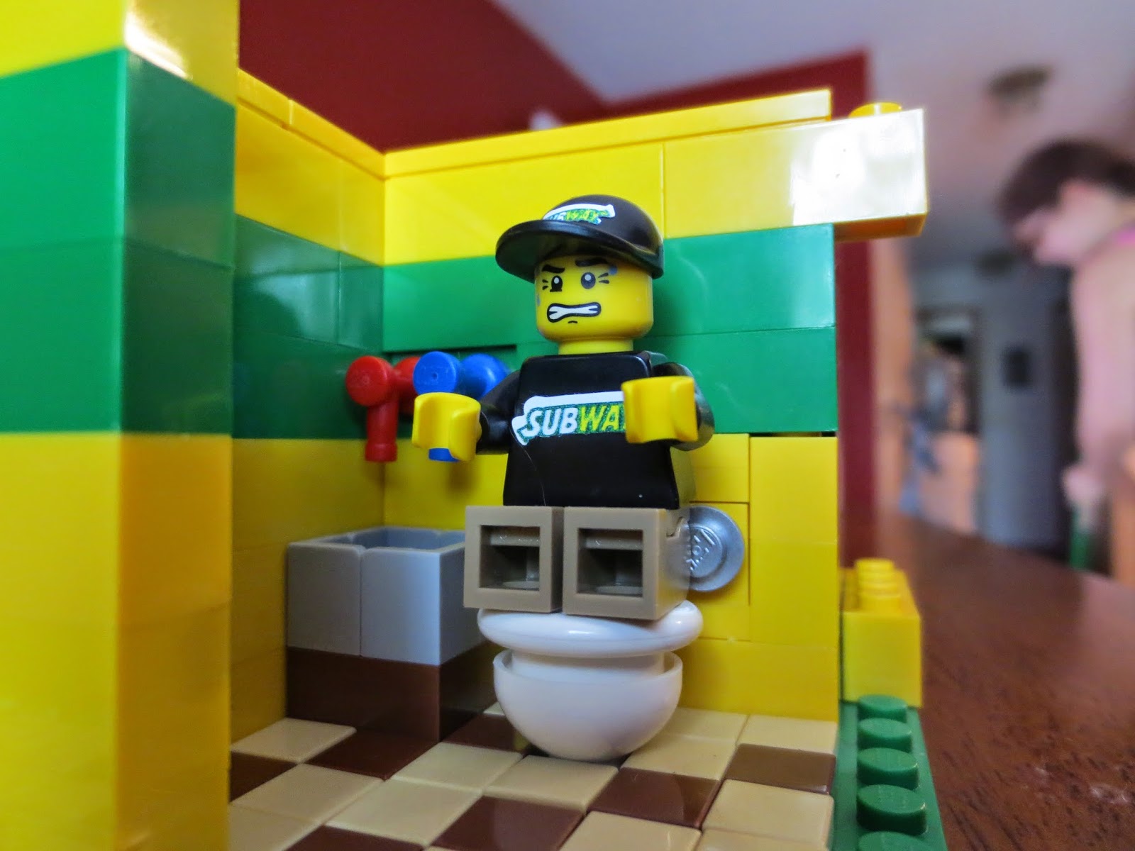 Building With DaDa and Riley: Our LEGO toilet (from our Subway).