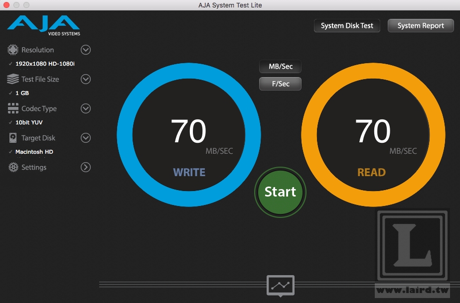 [ 評測 ] [ 軟體 ] 輕巧好用的 Mac / Windows 磁碟測速工具 AJA System Disk Speed Test ...