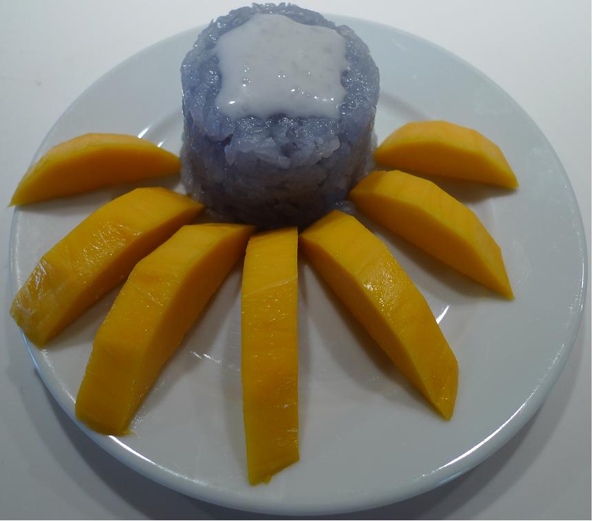 Amporn's Thai Kitchen: Blue Sticky Rice with Mango