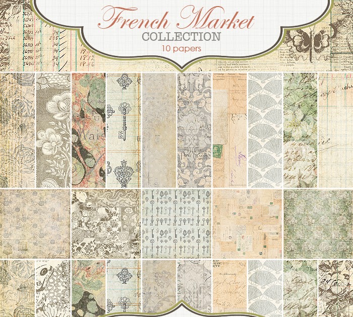 Jodie Lee Designs: NEW! Printable Scrapbook Papers - French Market