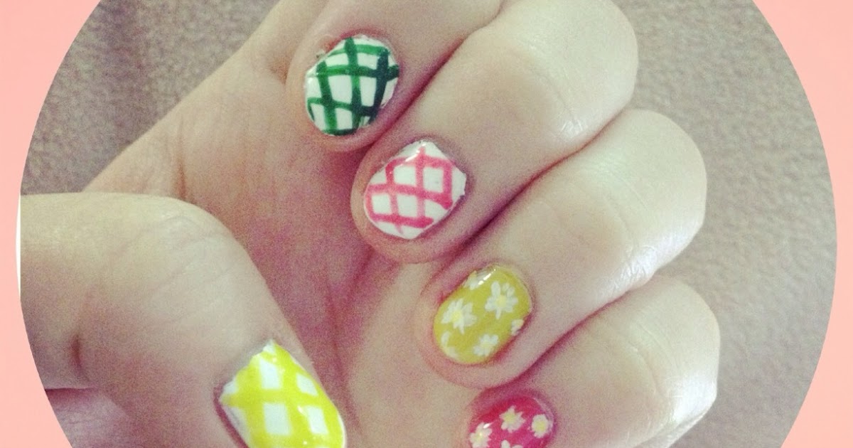 hiquirkyalice: Look At My Pretty Nails: Summery Picnic Patterns