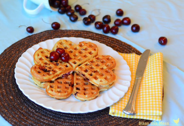 Sweet Cherry Waffles — Bless this Mess