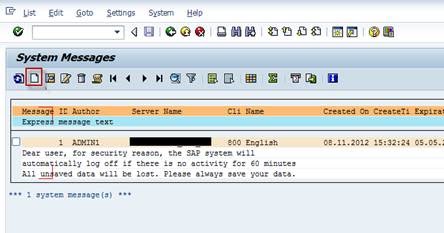 SAP Basis For Beginner: Post / Broadcast of System Message