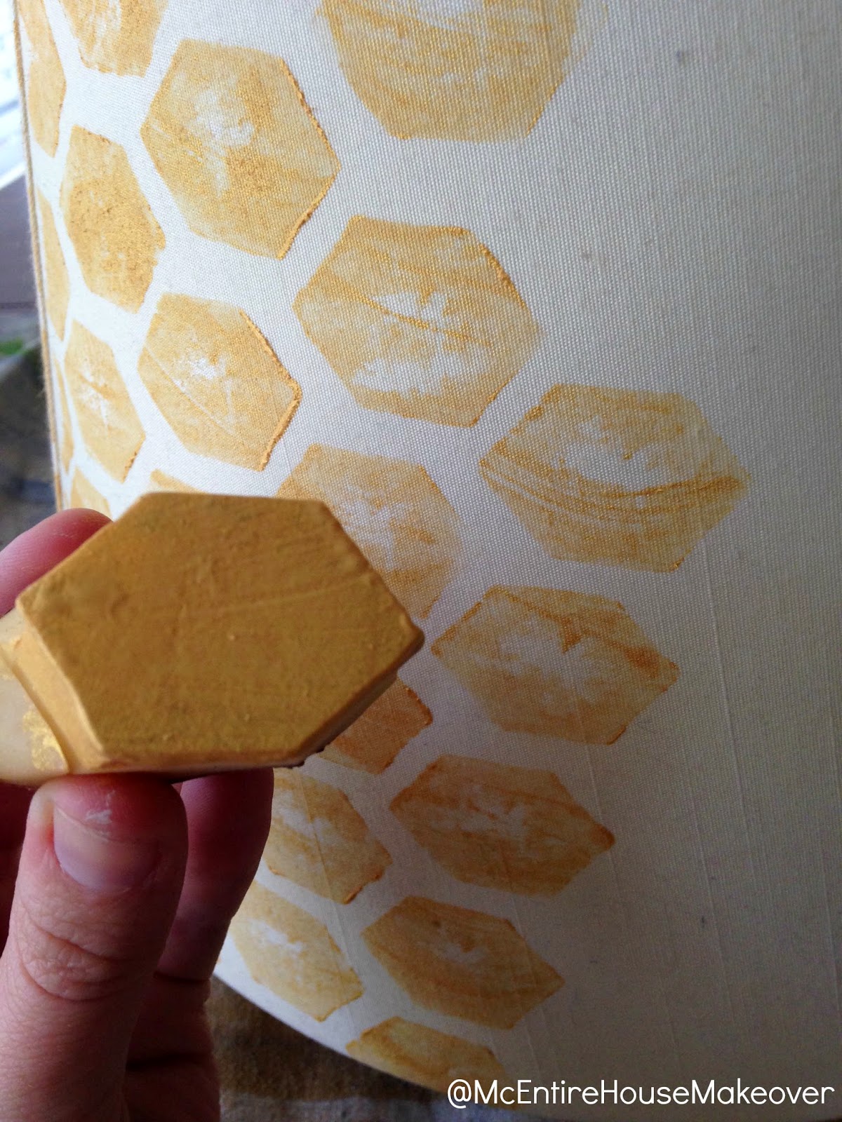 McEntire House Makeover: Potato Stamp Lamp Shade
