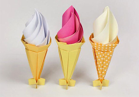 Ice Cream Cone Origami | Paperized Crafts