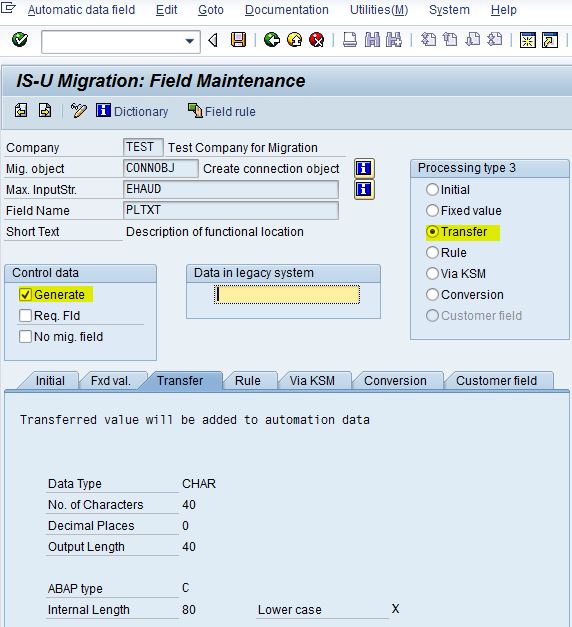 SAP ABAP ISU: EMIGALL: Configure the fields of Migration object