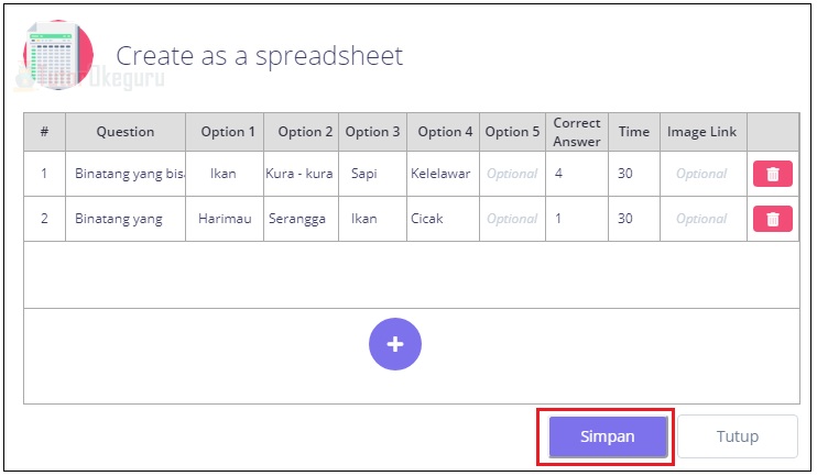 Cara Membuat Quiz Online Quizizz Menggunakan Spreadsheet/Excel ...