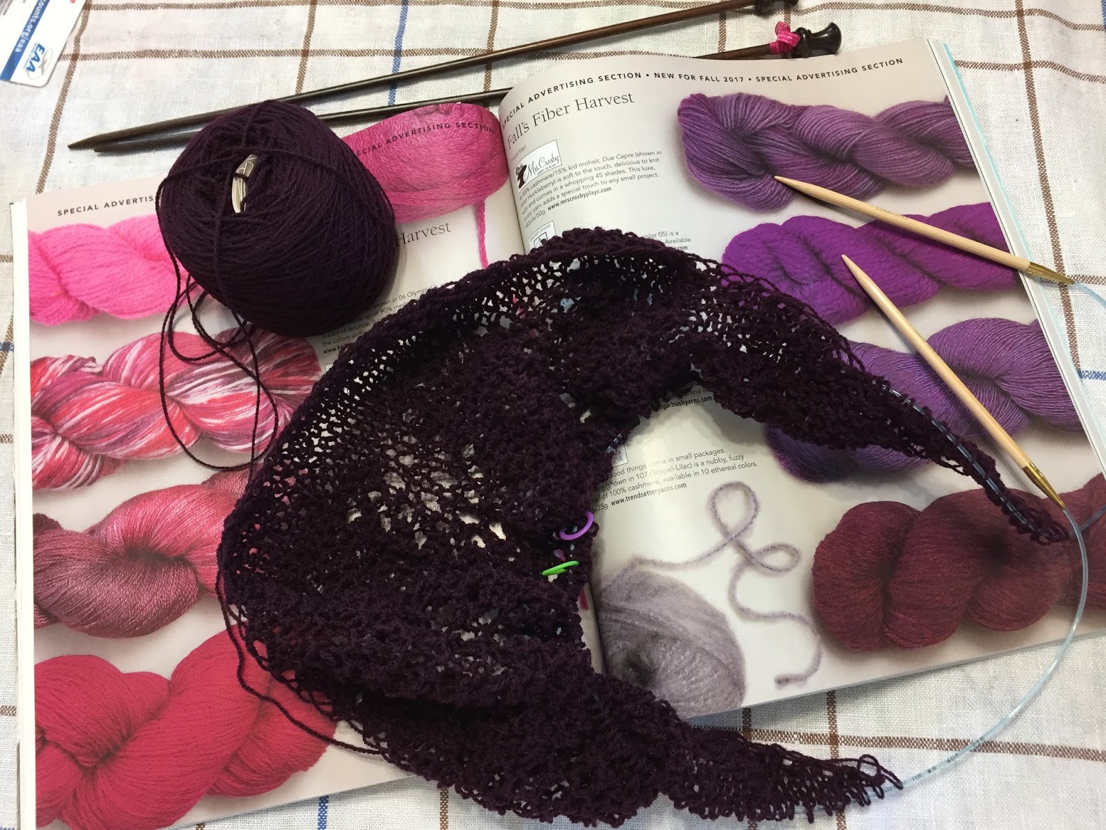 Plum-colored yarn for fall