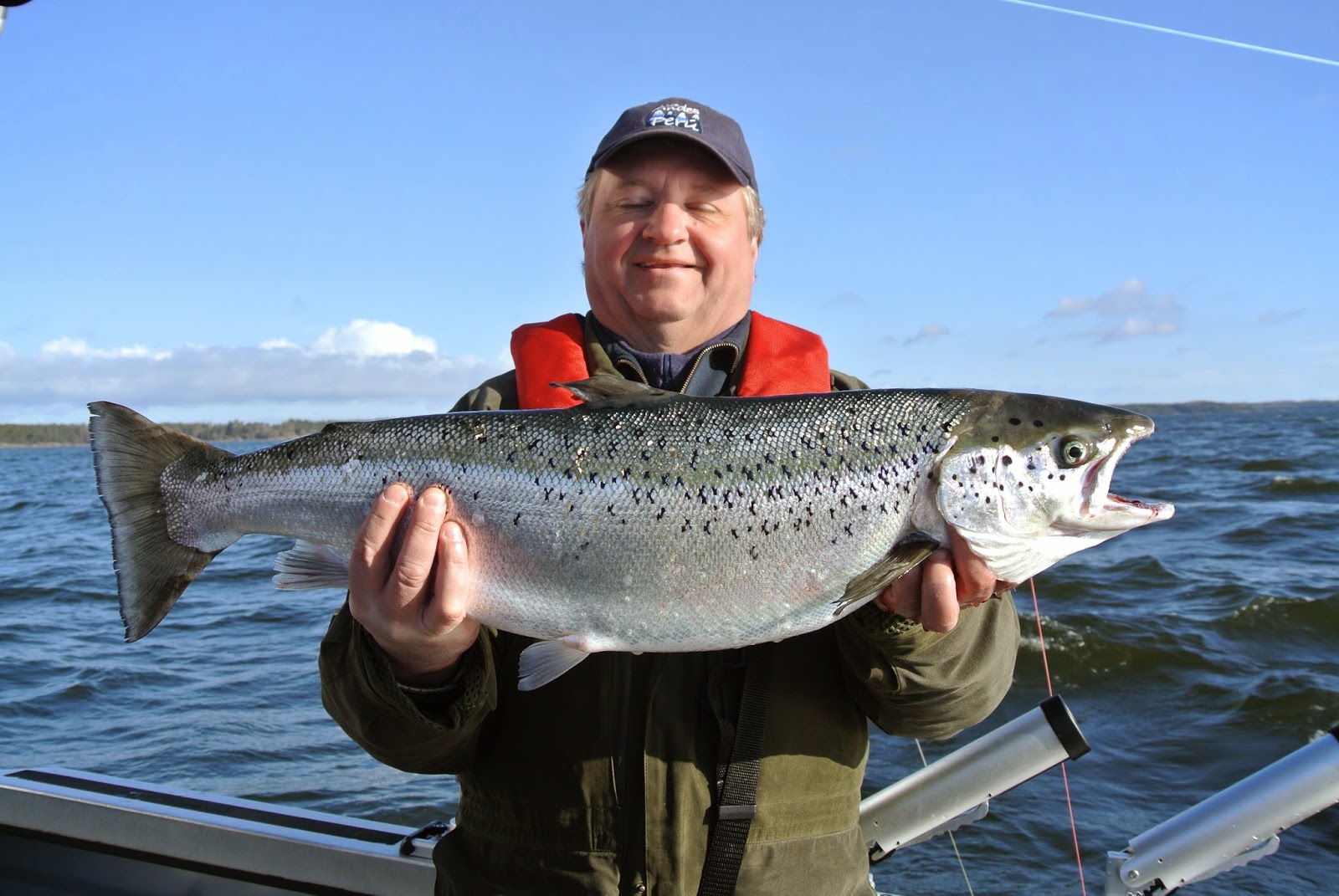 Salmonseeker: 3 fina fiskar på 3,5 timmars fiske, sen kom skit vädret.