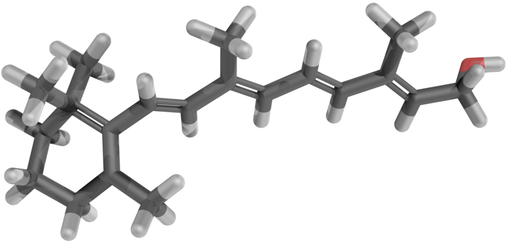 ESTRUCTURA QUÍMICA DE LA VITAMINA A, MODELO DE MOLÉCULA. | Blumva
