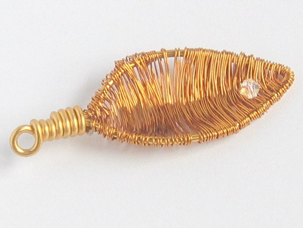 Art of Wire: Wire weaving: woven leaf