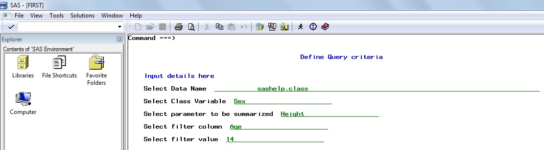 Ask Analytics: Create User Interface (UI) in SAS