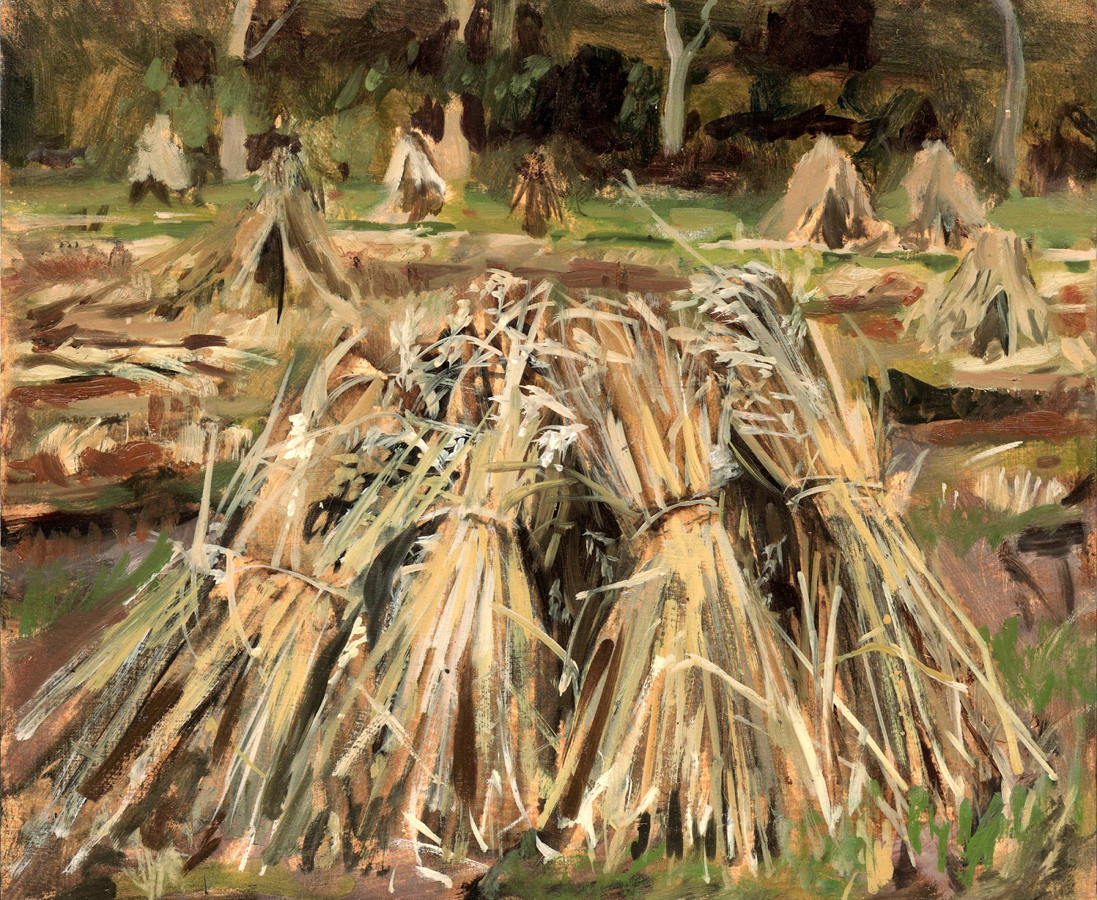My 'Plein Air' Painting Gallery: CORN STOOKS (Stacks?)