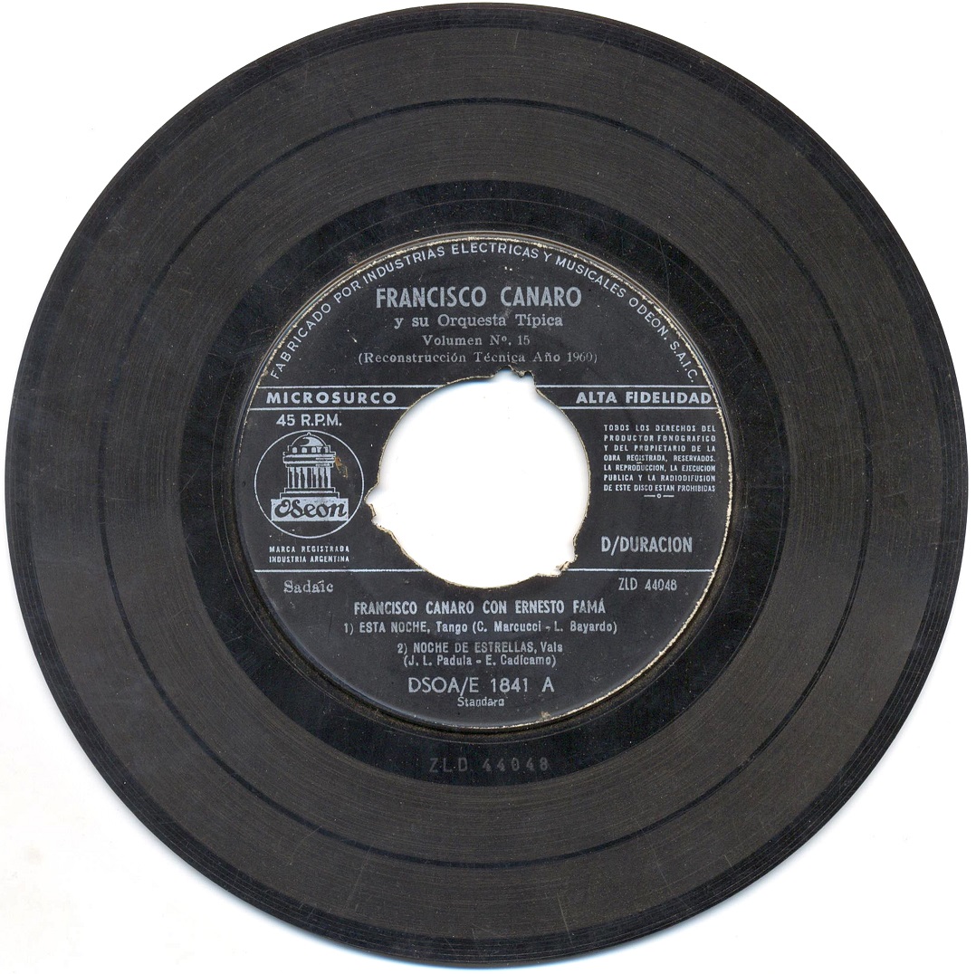 Los discos de Miguel: 0356 - Francisco Canaro - Esta noche - (EP 7 p)