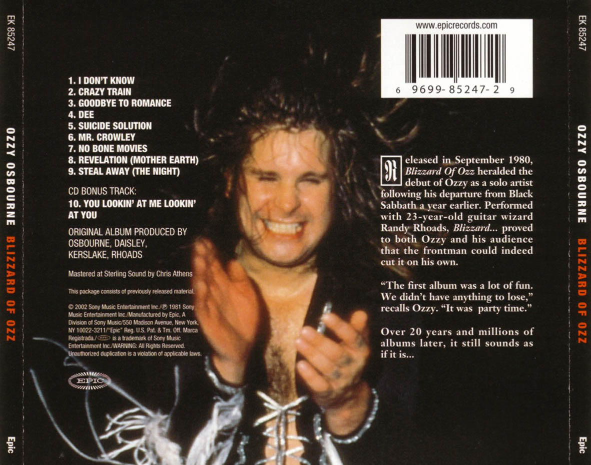 Gigadiscos: Ozzy Osbourne - Blizzard of Ozz (1980)
