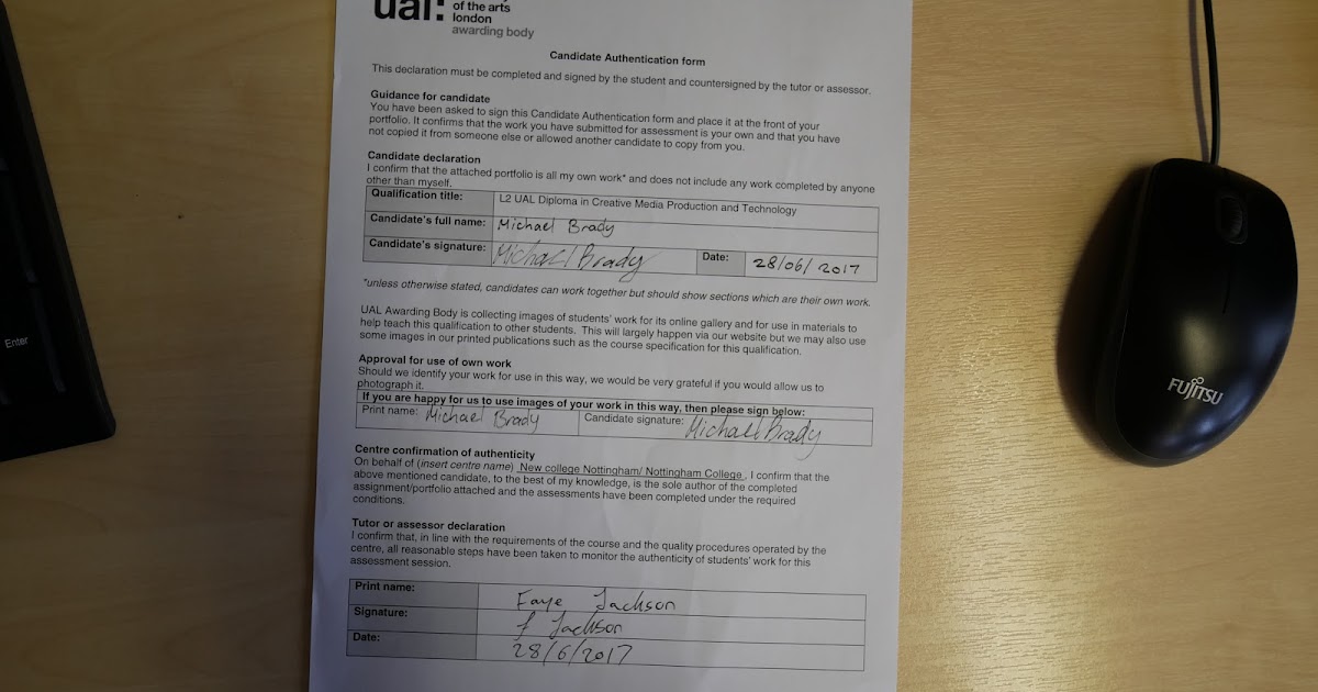 Candidate Authentication Form Level 2 Creative Media