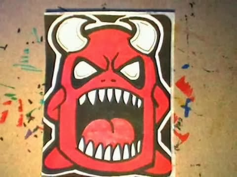 Graffiti Wall: graffiti sticker characters by wizard