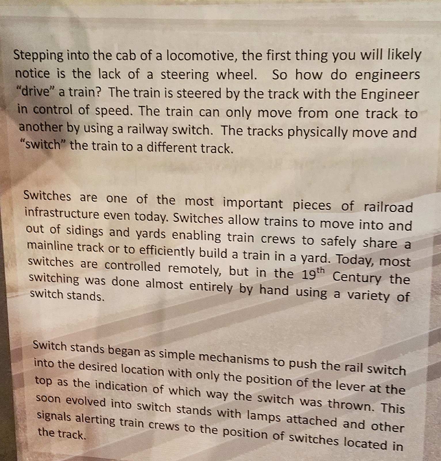 History and Culture by Bicycle: Union Pacific Railroad Museum: Switches ...