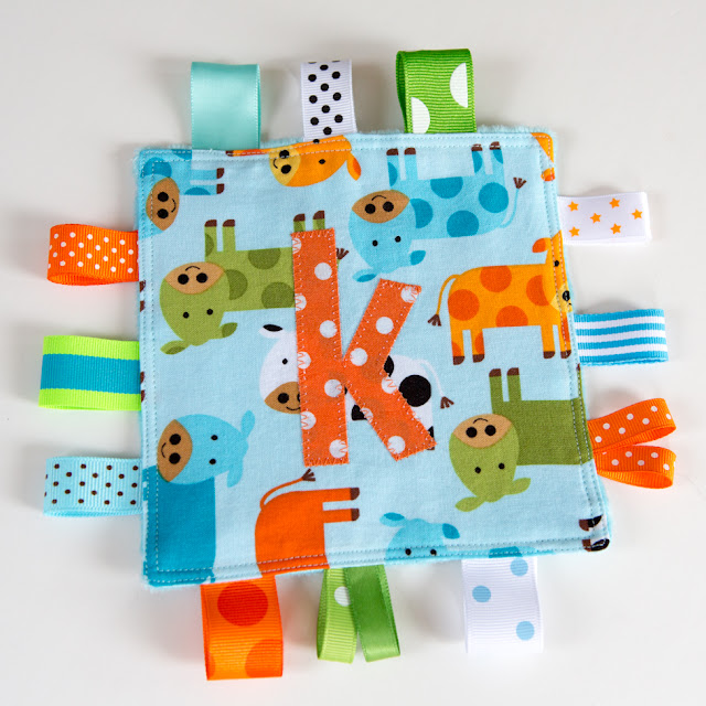 .: Baby Crinkle Square - Cows with Aqua Minky Dimple Dot back