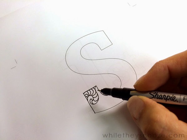 While They Snooze: Sharpie Monograms {Teacher Gifts}