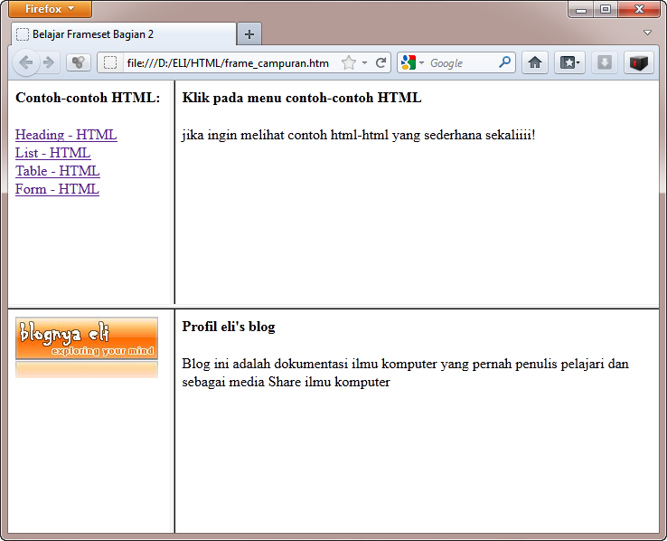 Desain Website Frame Html