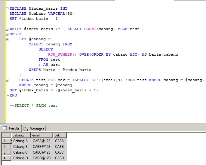 Fungsi Looping Di Sql Server Dunia Komputer