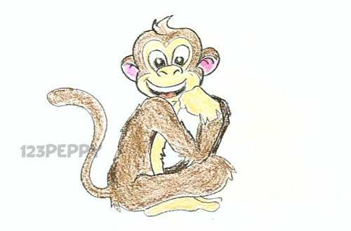 Funny monkey drawing
