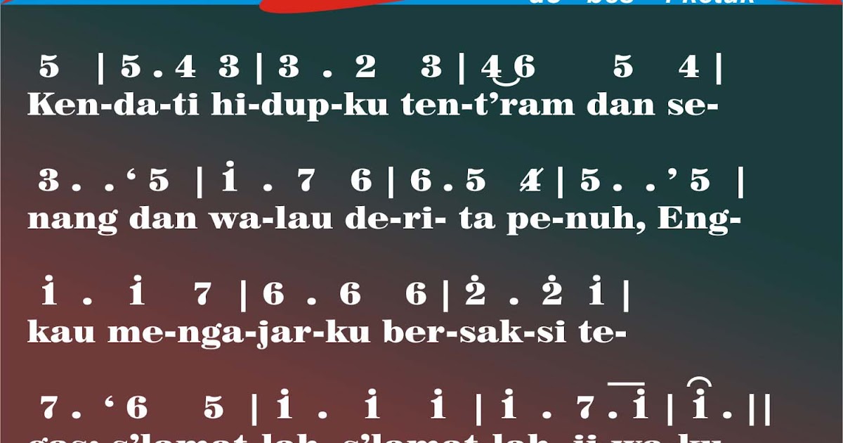 Lirik dan Not NKB 195 Kendati Hidupku Tent'ram