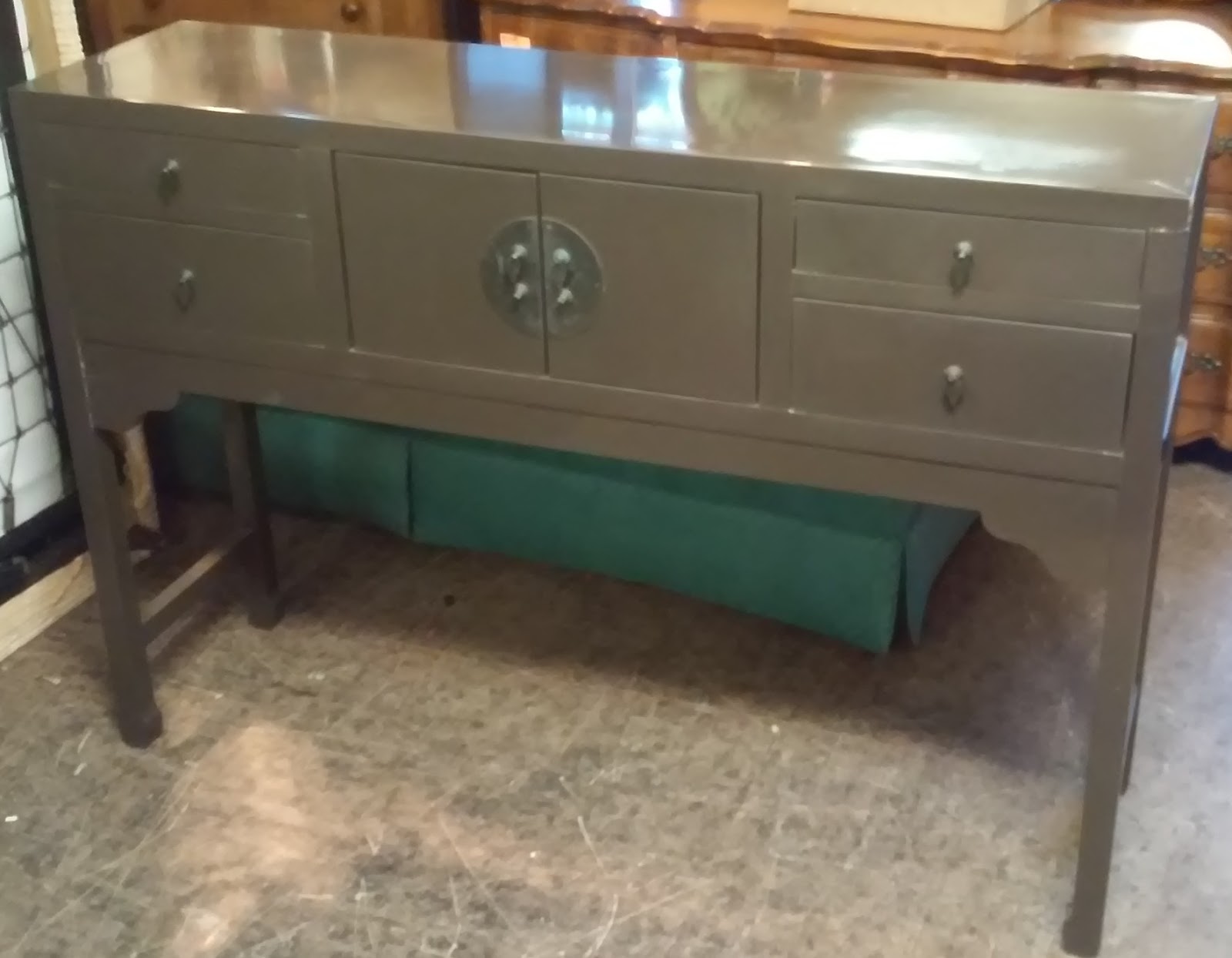 UHURU FURNITURE & COLLECTIBLES: SOLD 5' x 3 1/2' Lacquered Modern Asian ...