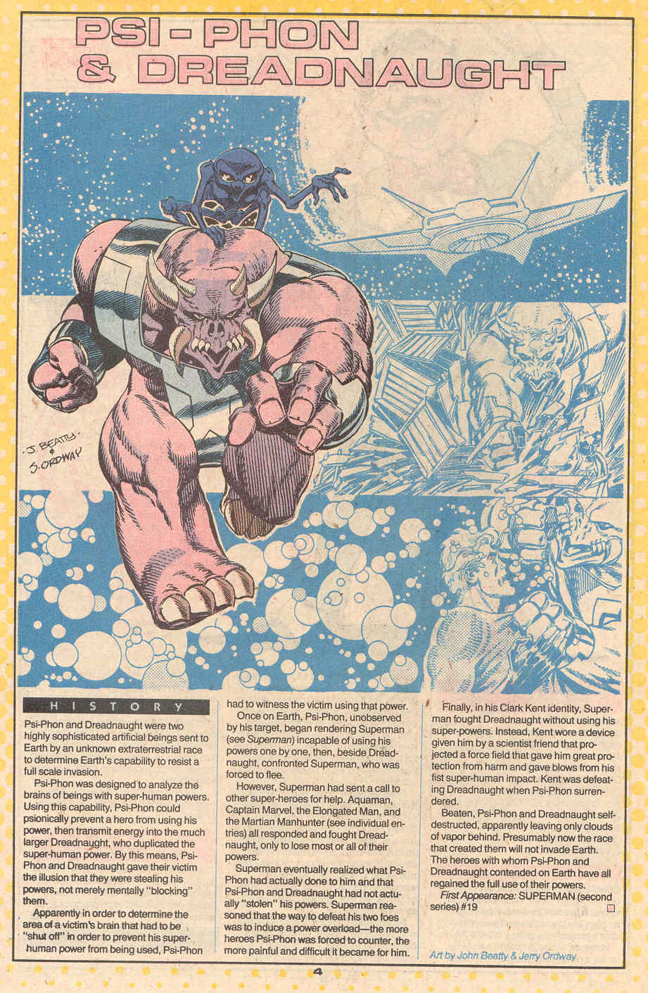 Fichas de Superheroes Marvel y DC: Psion y Dreadnaught