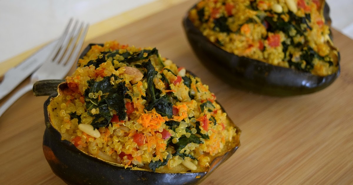 Calabaza rellena de quinoa y kale - Sabrina´s Sea of Colors