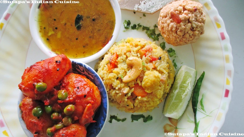 Vegetable Lemon Tahari With Garlicky Dum Aloo