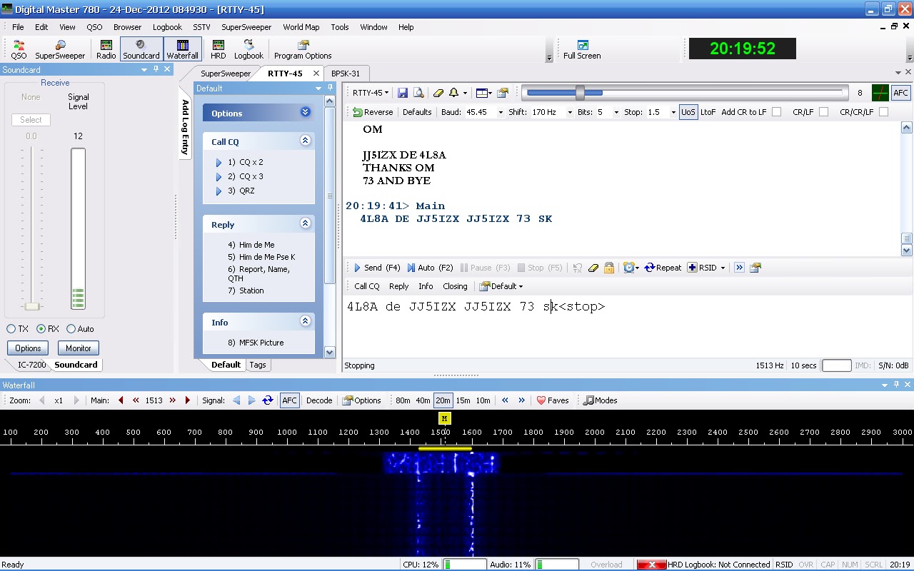 JJ5IZX !!: 4L8A(Georgia) on 20m RTTY!!!