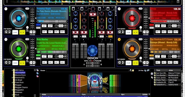 Skin Denon MC2000 4 Decks Virtual DJ | Siver Game
