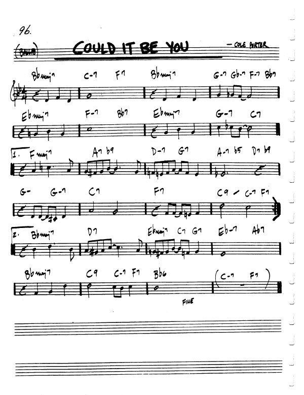 Cole Porter - Could It Be You | Partituras para Armonica