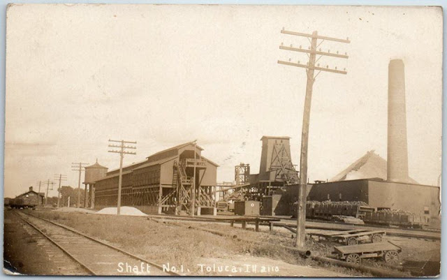 Towns and Nature: Marshall C: Toluca, IL: Coal Mines and Santa Fe Depot