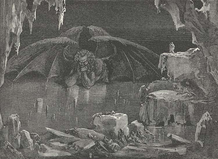 fioredelcappero: Dante e Lucifero (Inferno, XXXIV)