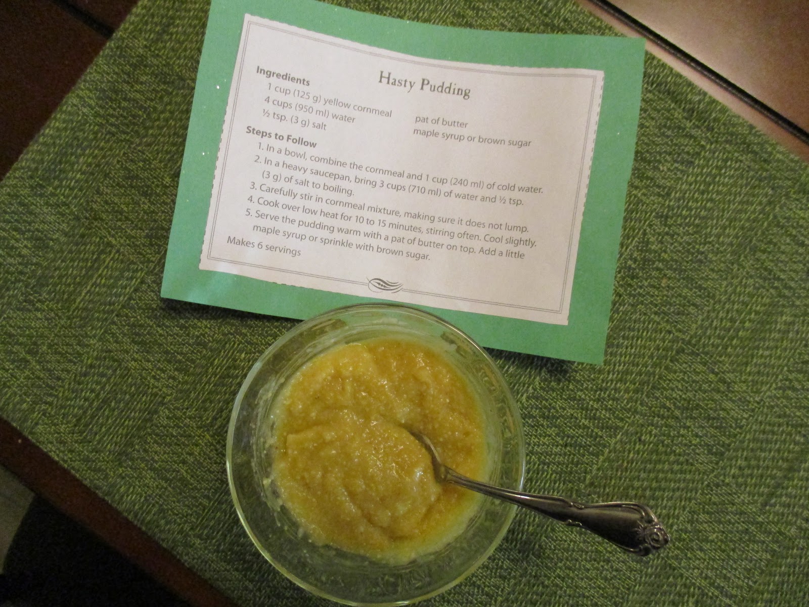 Hasty Pudding Recipe
