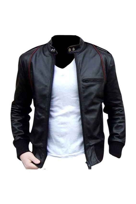 Zens Jaket Ariel Hitam Strip Merah - Belanja-Denganku