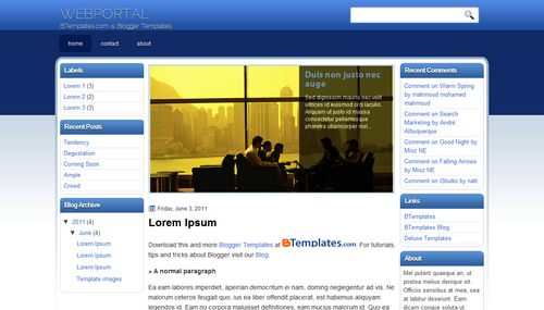 WebPortal - Free Blogger Templates ~ Free Website Templates