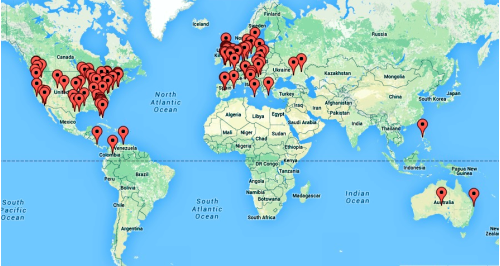 Watch Tower History: Recent Visitor Map
