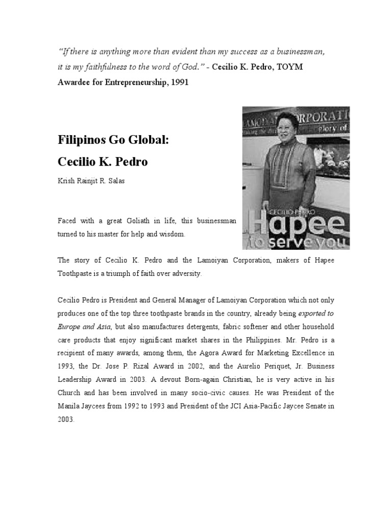 cecilio pedro - philippin news collections